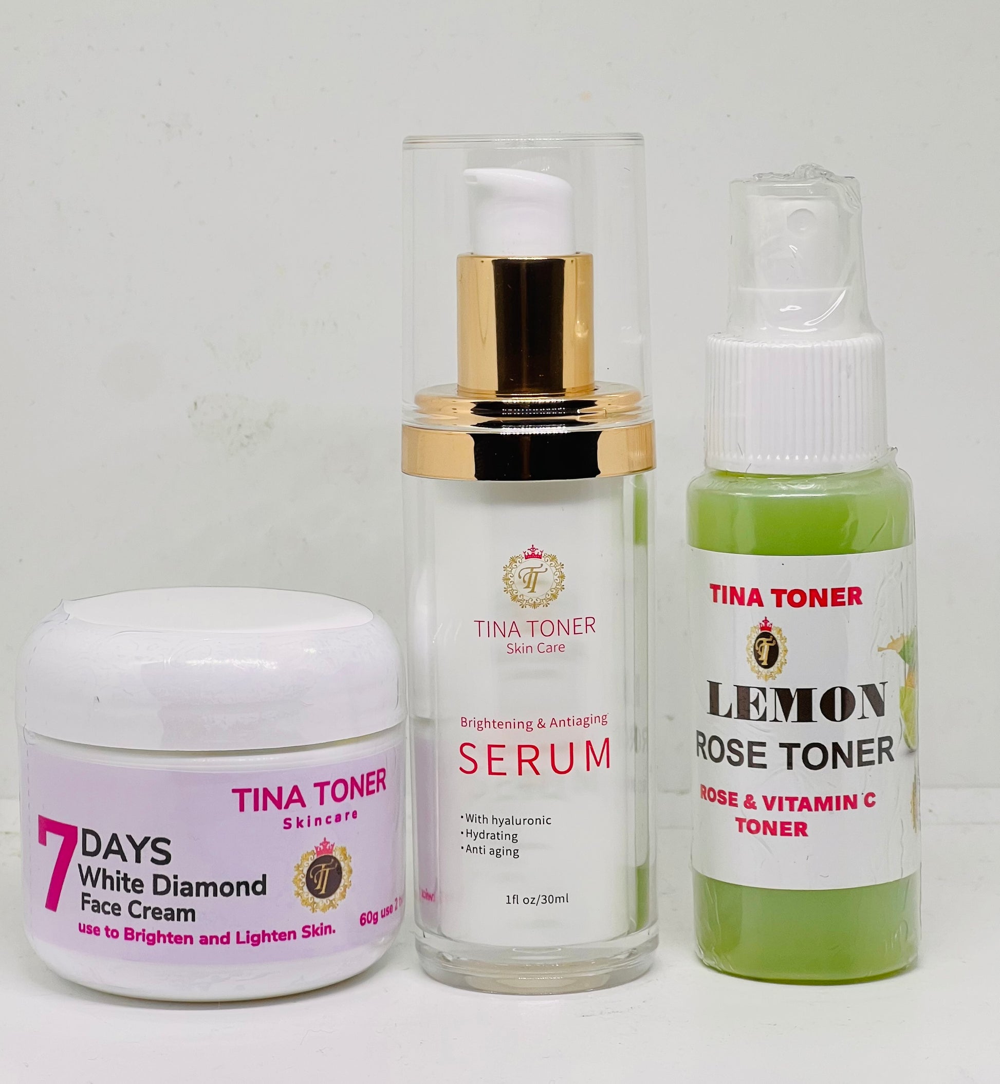 7 dayface cream , Toner ,Serum 3 piece – TINA TONER SKIN USA